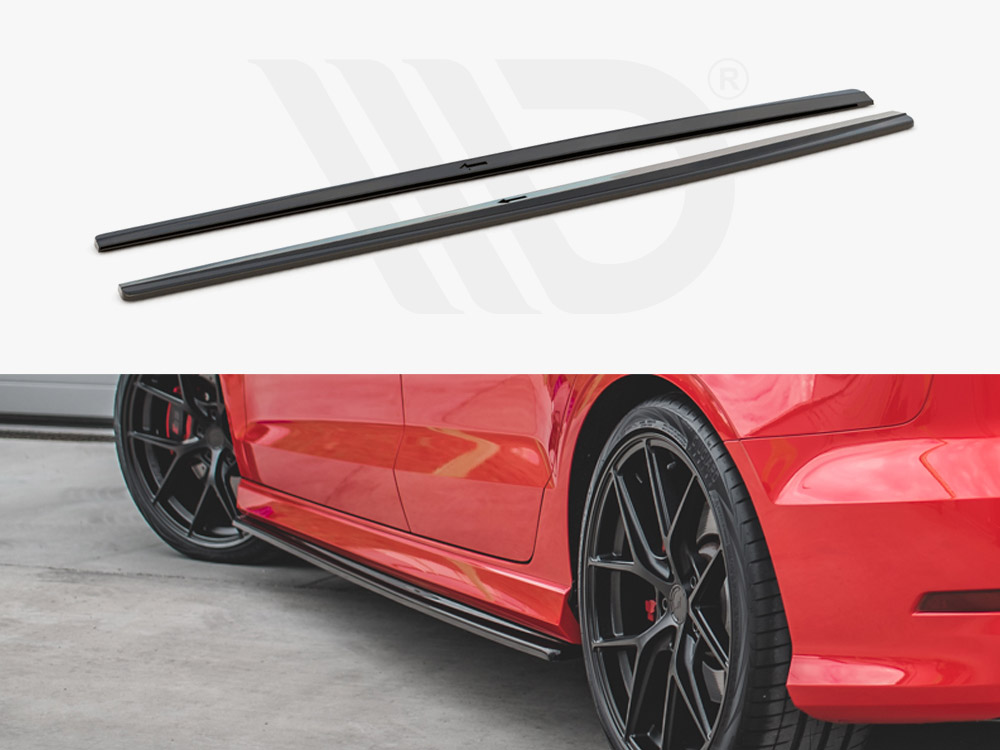 Side Skirts Diffusers V.1 Audi S3 / A3 S-line 8V / 8V FL Sedan (2013 ...