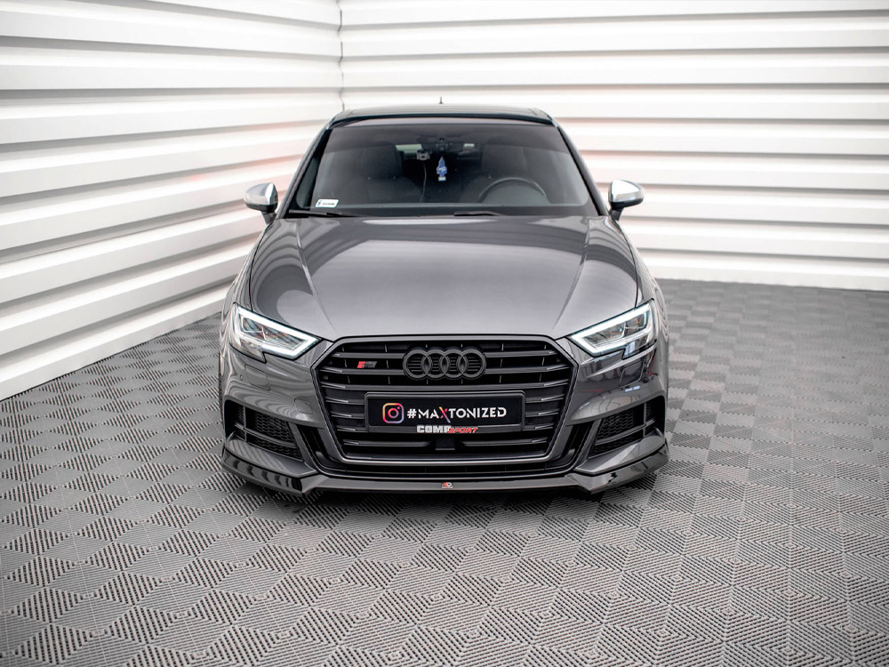 Front Splitter V.3 Audi S3 / A3 S-Line Sportback 8V Facelift - Maxton ...